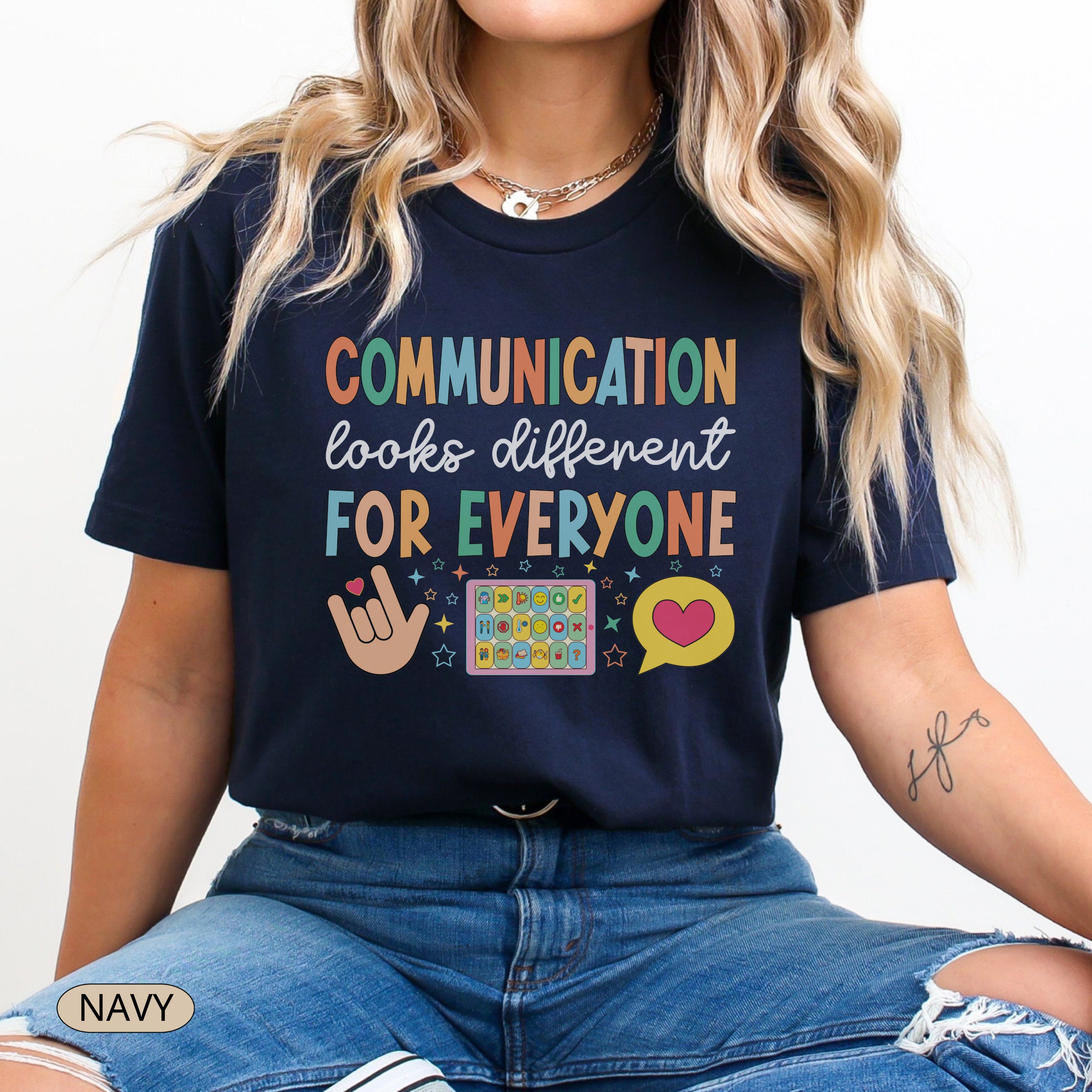 Communication Looks Different for Everyone Shirt, SLP Shirt,speech ...