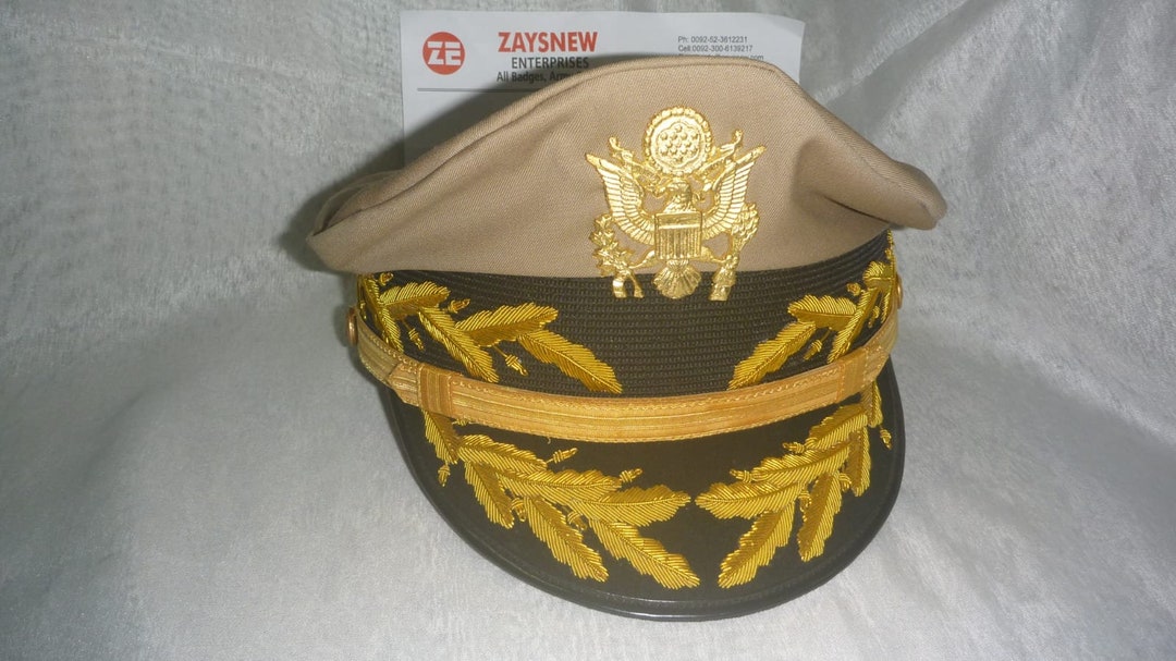 WW2 US Army Military General Hat Embroidered Peaked Visor Caps - Etsy
