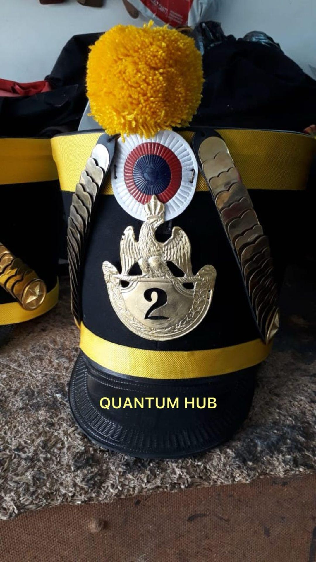 French Napoleonic Yellow Color Pompon Shako Helmet, Shako Helmet - Etsy
