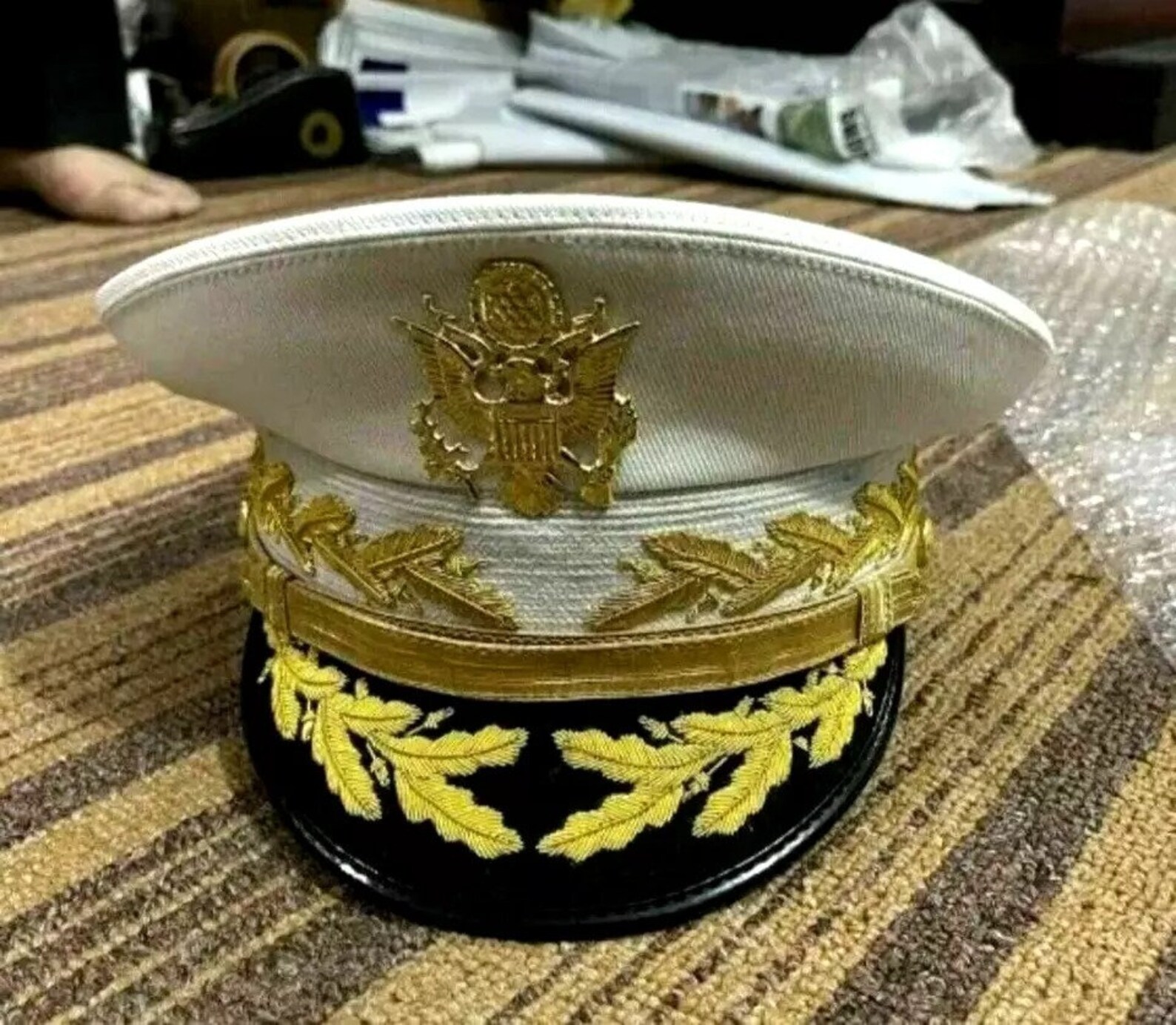 WW2 US Army Military General Hat Embroidered Peaked Visor Caps - Etsy