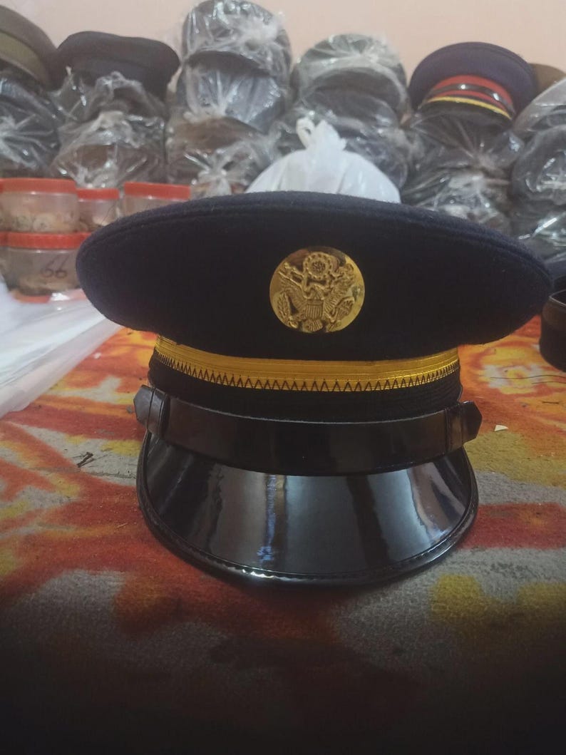 U.S. Army Fur Felt Enlisted Dress Blue Service Cap All Sizes NEW ...