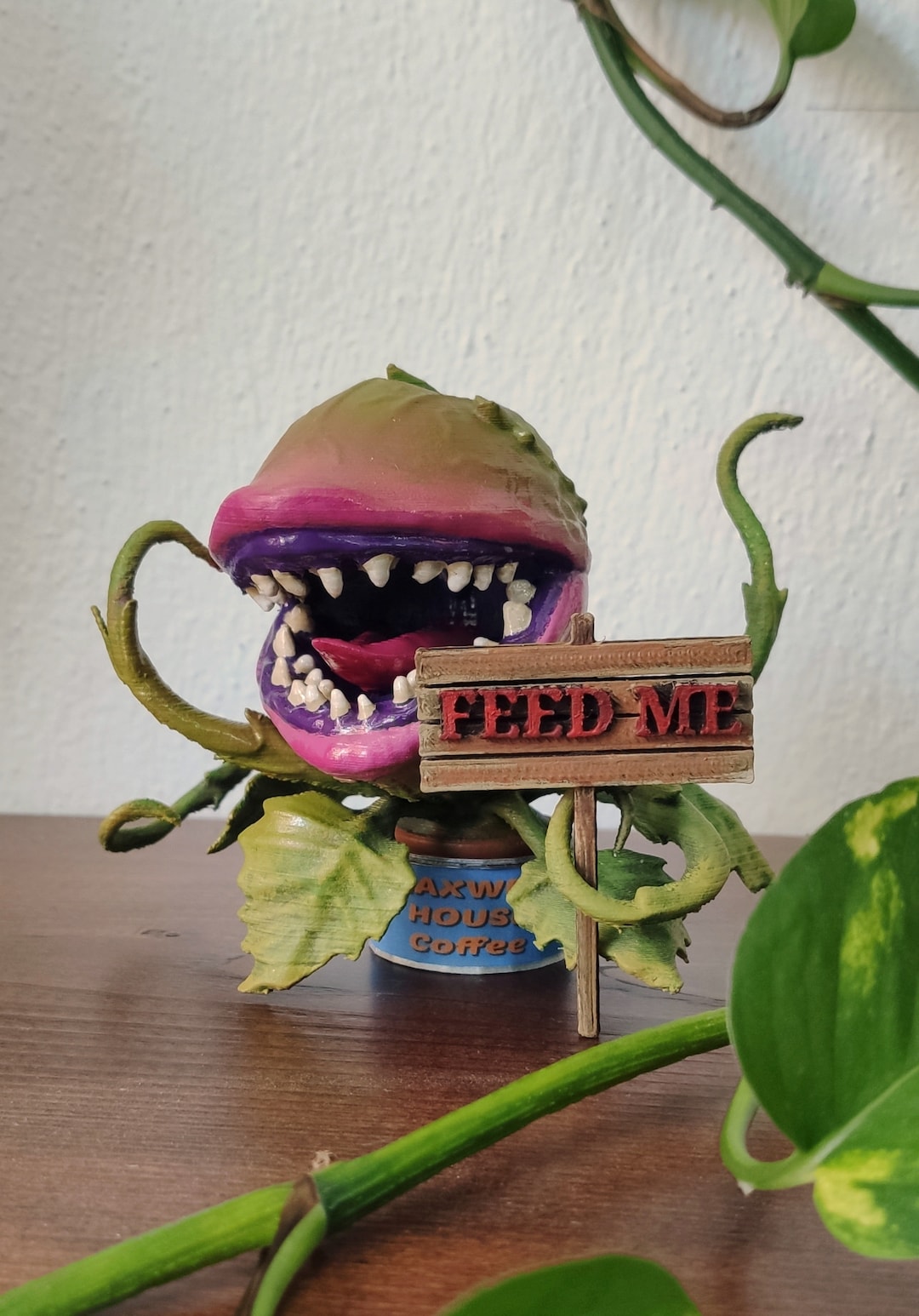 Audrey II Little Shop of Horrors 3D Printed Figure With Extra Sign and ...