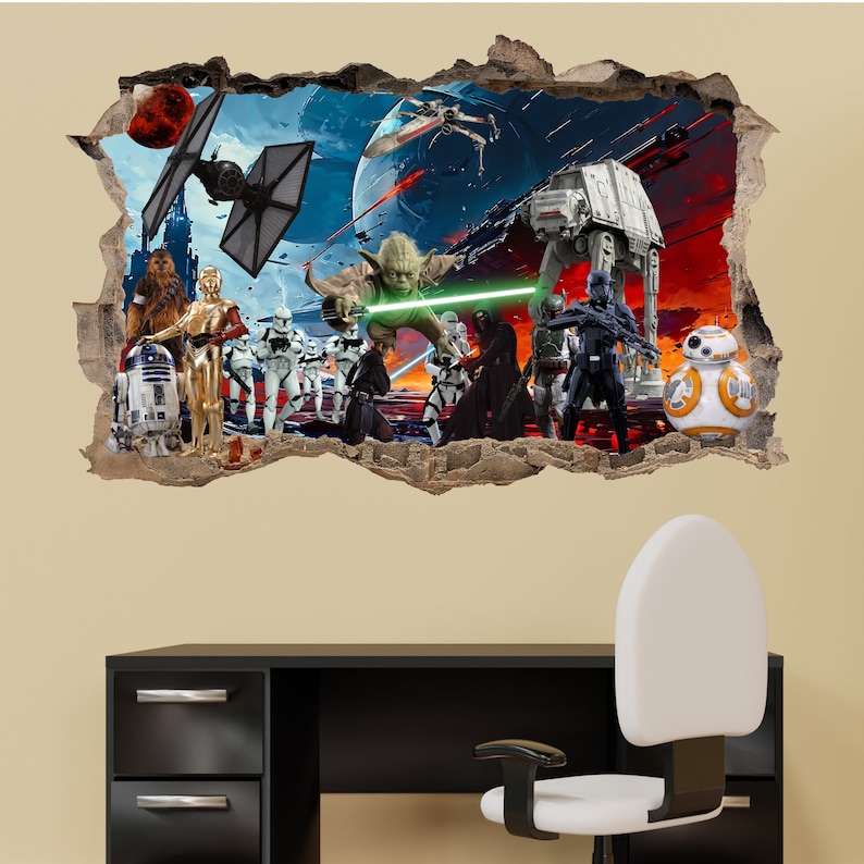 Large Star Troopers Robots Wall Art Sticker Decal Mural Poster Kids ...