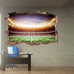 American Football Stadium Wall Sticker Art Poster Decal Kids Room ...