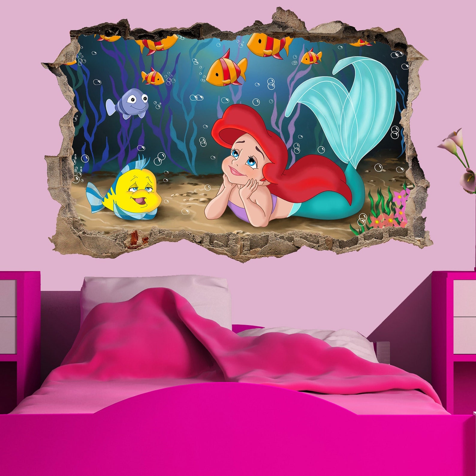 Under Sea Water Fish Mermaid Wall Art Sticker Decal Mural - Etsy