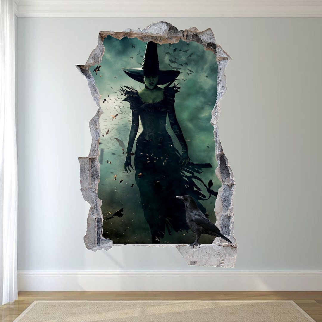 Scary Witch Wall Art Sticker Decal Mural Poster Scary Halloween Shop ...