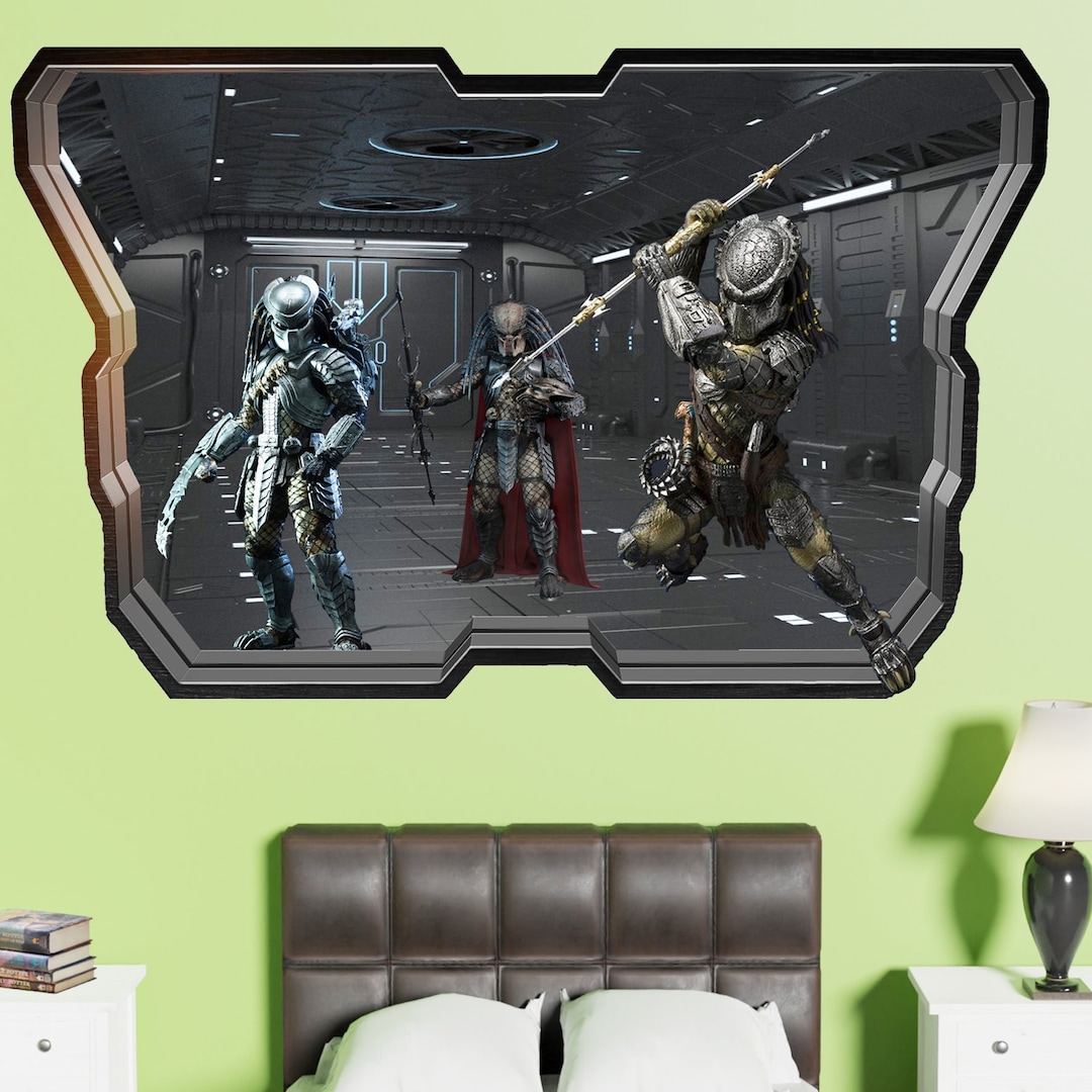 Spaceship Invasion Predators Hunt Wall Art Sticker Decal Mural Poster ...