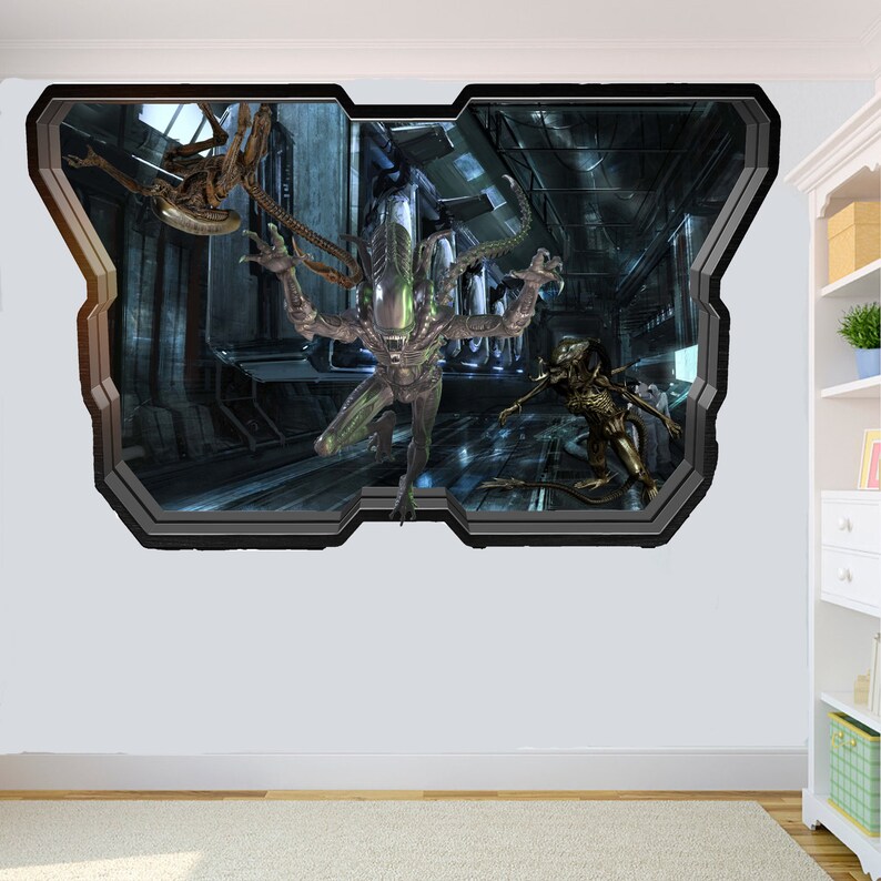 Sci-fi Extraterritorial Invasion Aliens Wall Art Sticker Decal Mural ...