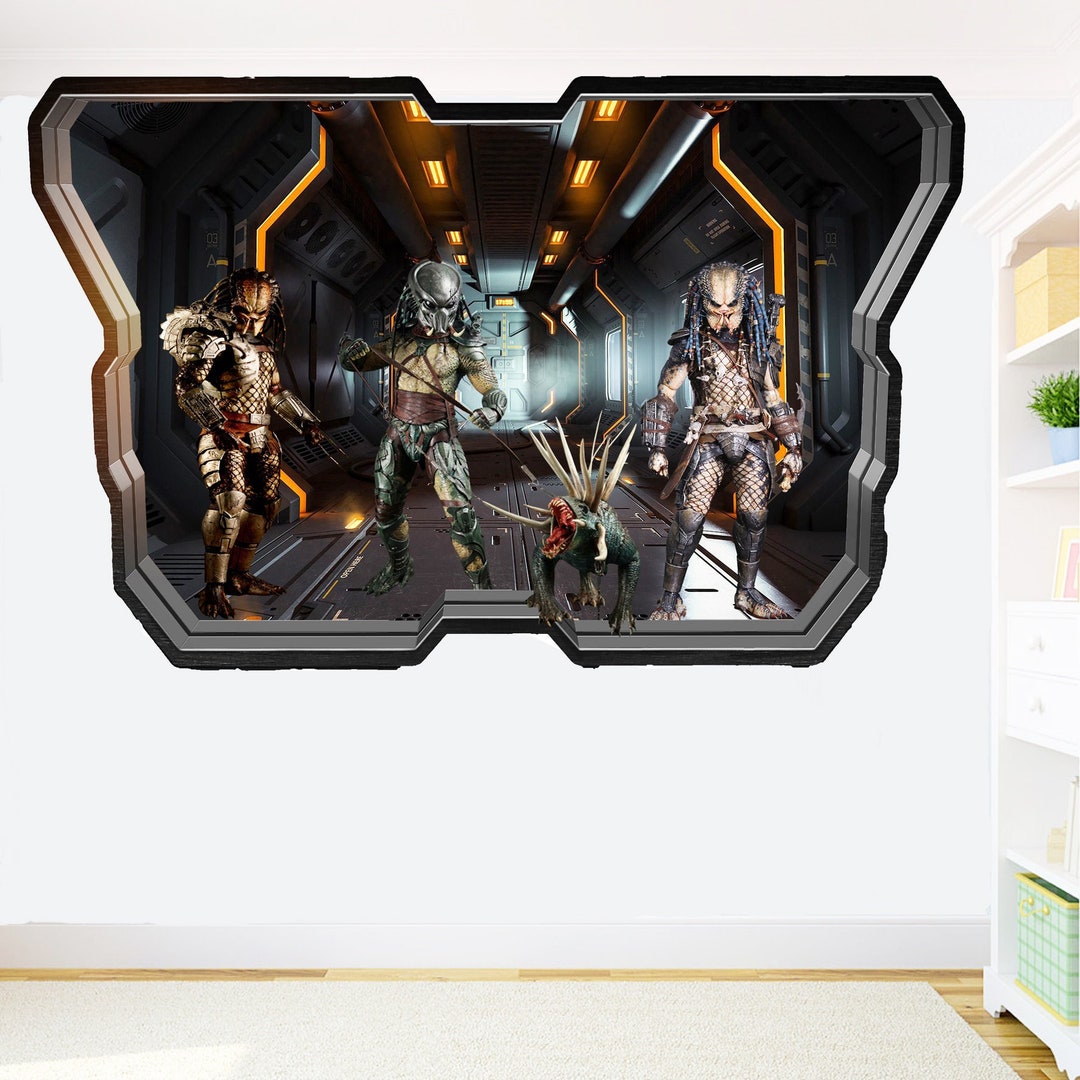 Spaceship Creatures Predators Hunt Wall Art Sticker Decal Mural Poster ...