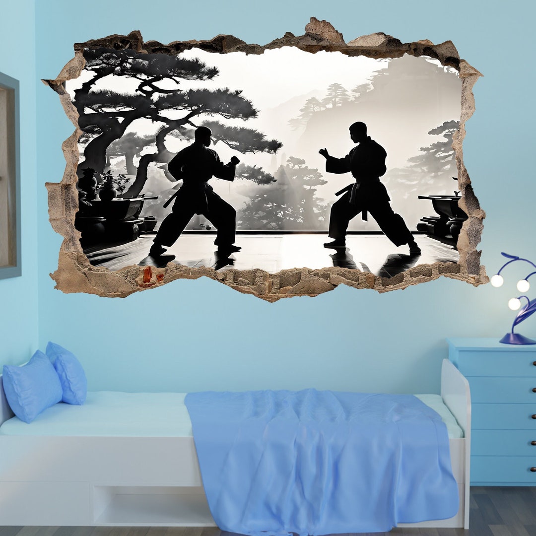Martial Arts Kung Fu Large Wall Sticker Decal Mural Poster Room Office ...