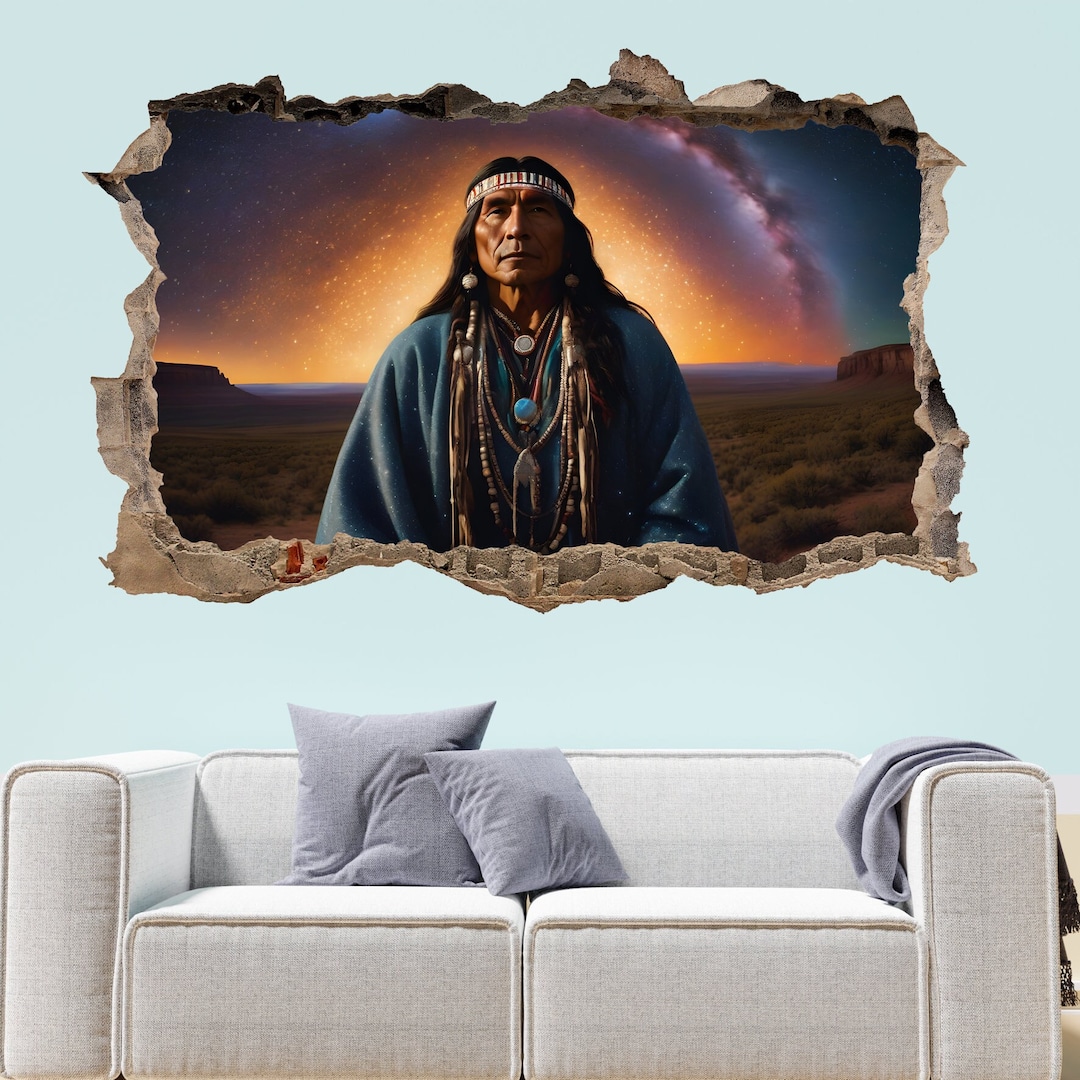 American Indian Chief Wall Sticker Decal Mural Poster Room Decor 1208 ...