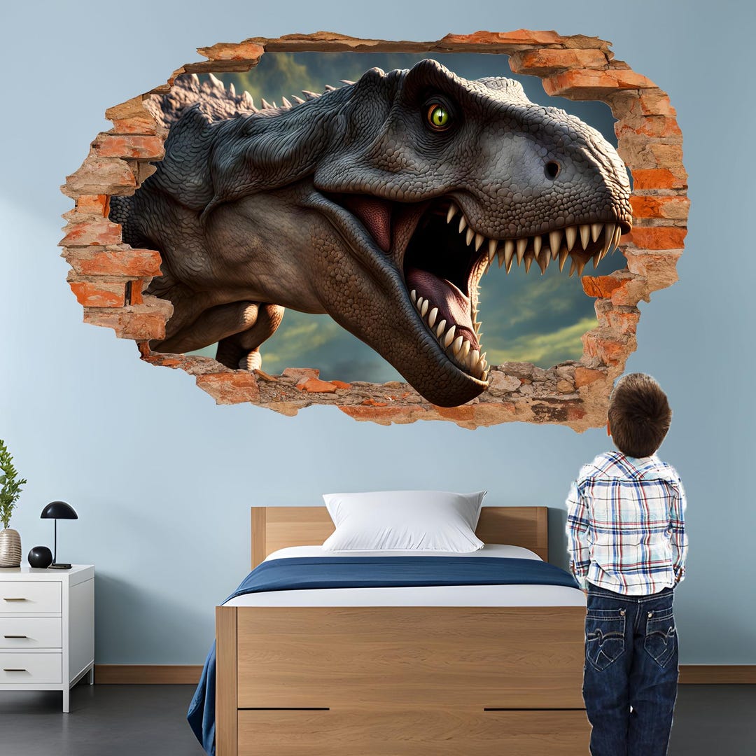 Dinosaur Tyrannosaurus Wall Mural – Decal, Sticker | Self-adhesive ...