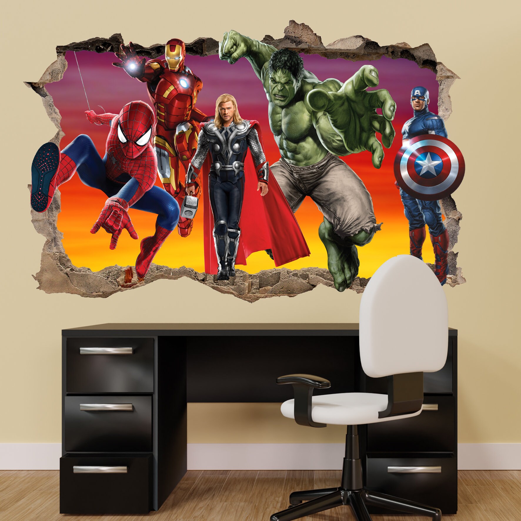 Avengers Superheroes Wall Sticker Art Decal Mural Digital Print ...