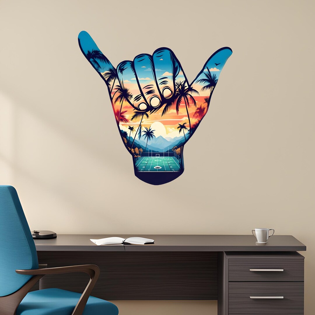 Shaka Sign American Football Theme Wall Sticker Decal Mural Poster Self ...