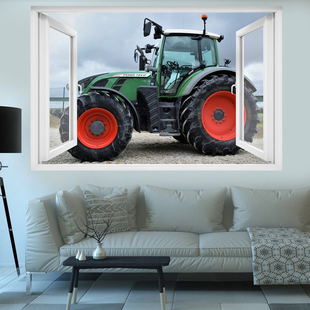 Agriculture Powerful Modern Tractor Wall Sticker Decal Mural Poster ...