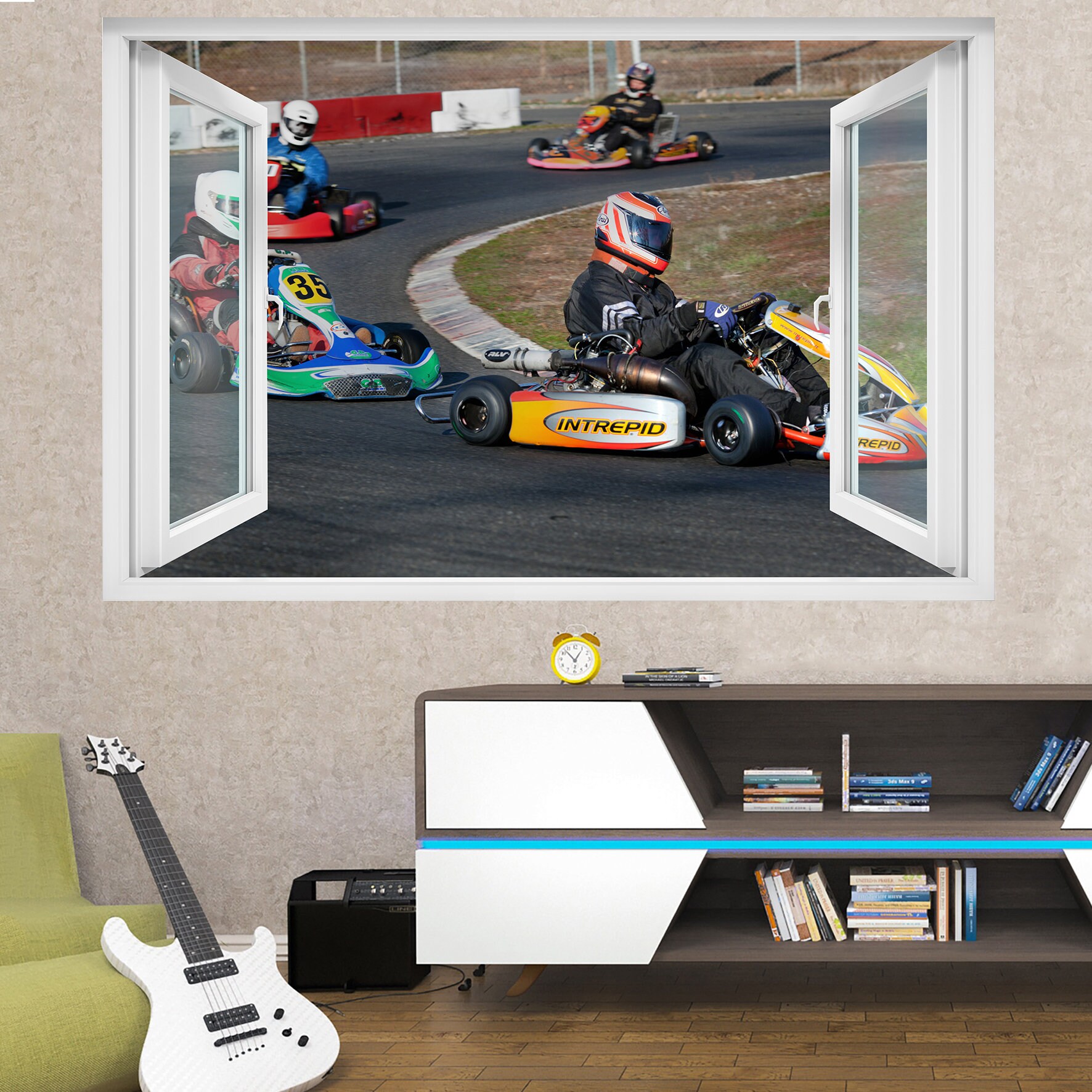 Karting Kart Racing Wall Art Stickers Decal Mural Poster Decor - Etsy