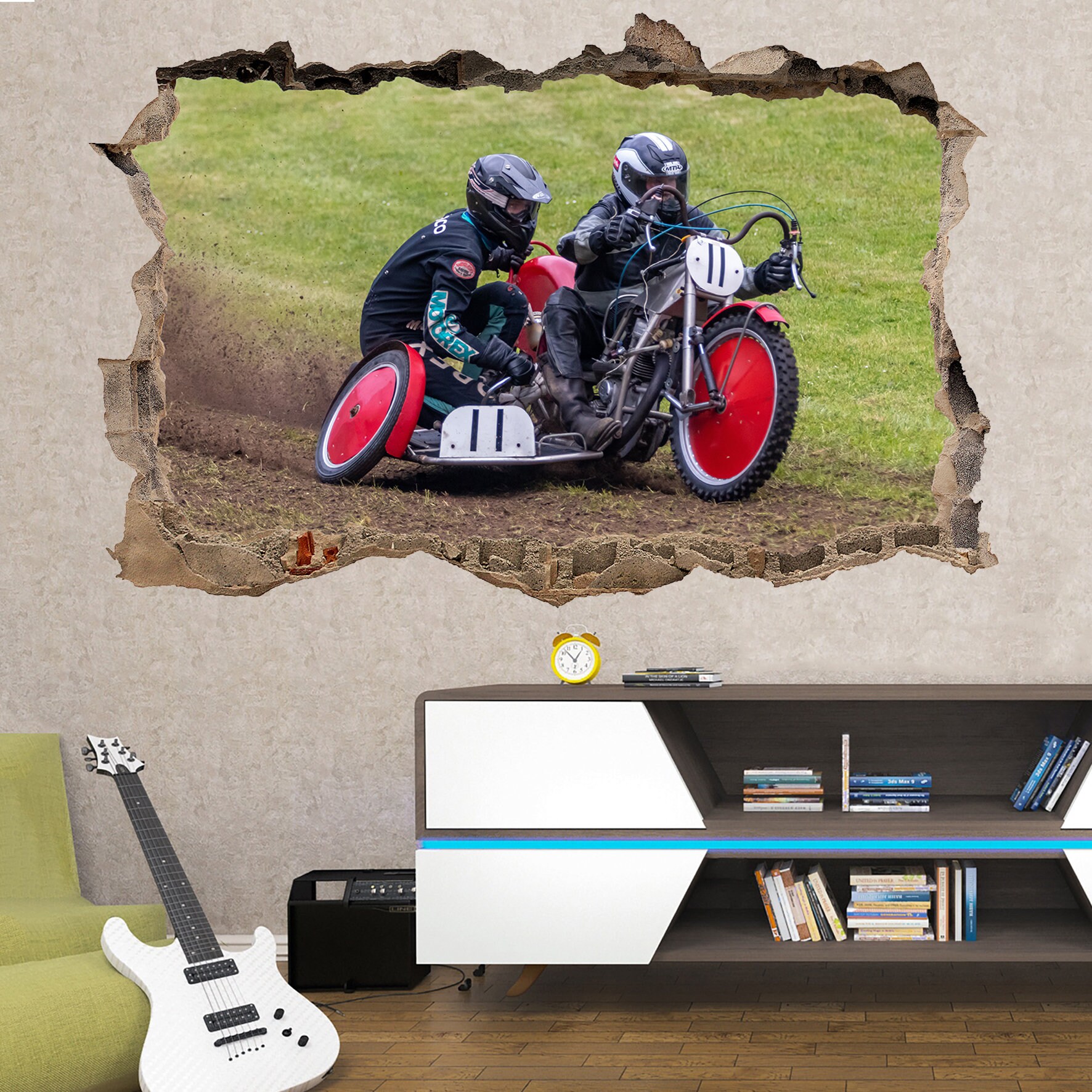 Offroad Motocross Sidecar Racing Wall Art Stickers Decal Mural - Etsy