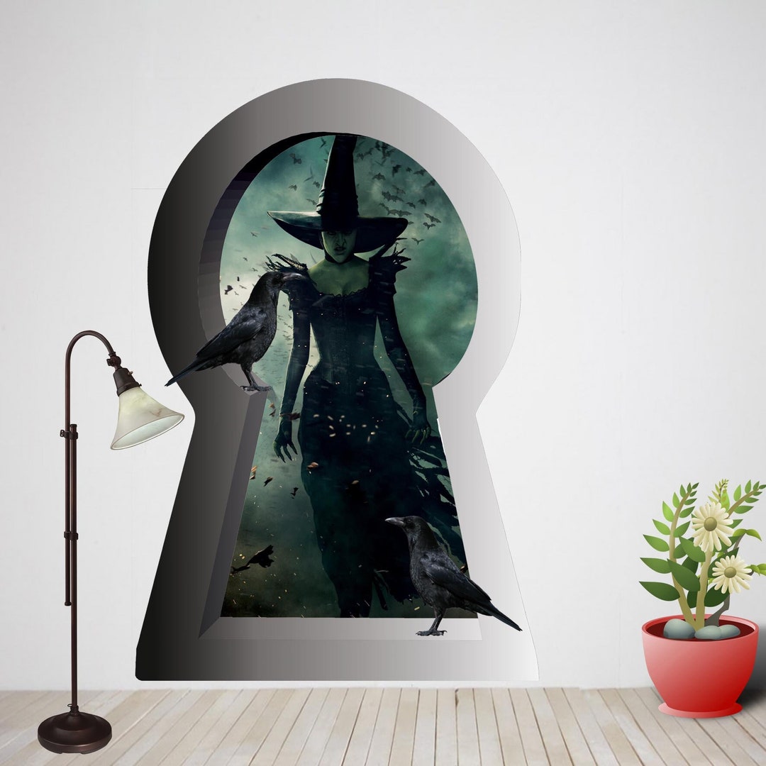 Witch Wall Art Sticker Decal Mural Poster Scary Halloween Shop Office ...