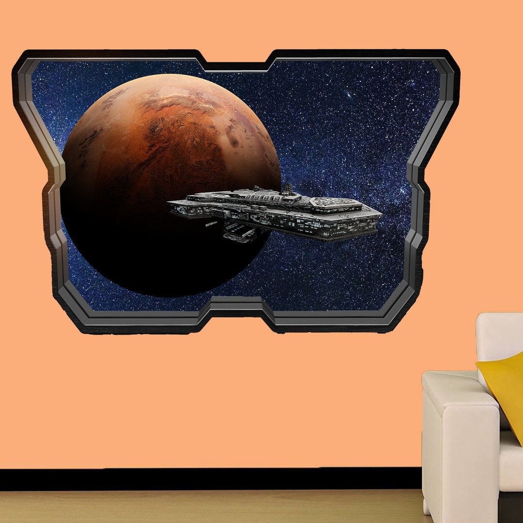 Sci-fi Mars Spaceship Colony Wall Art Sticker Decal Mural Poster Decor ...