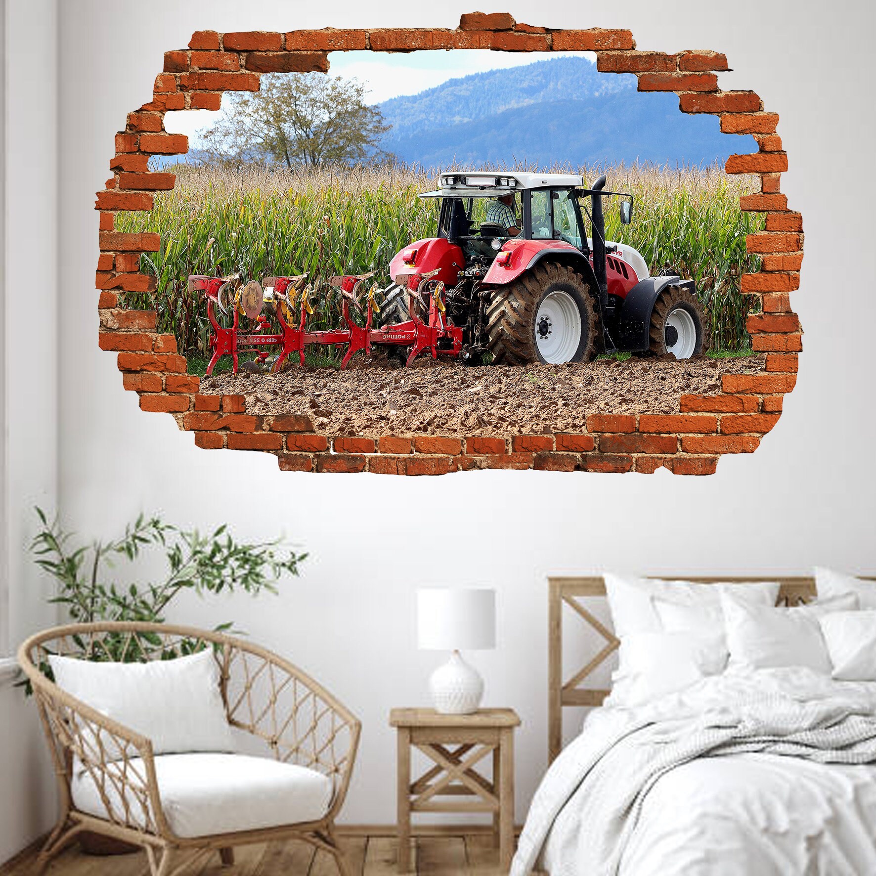 Farming Tools Tractor Plough Wall Art Sticker Decal Mural Poster Decor ...