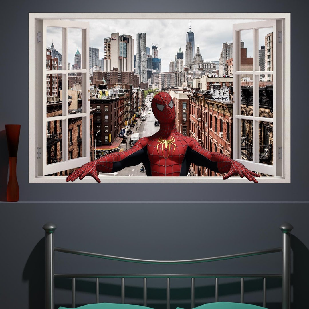 Super Hero New York City Spiderman Wall Sticker Decal Mural Poster ...