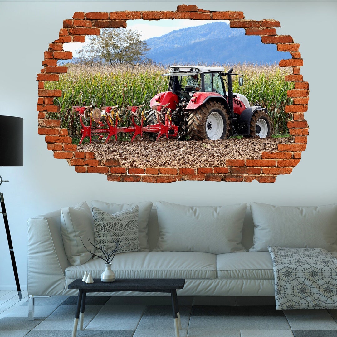 Farming Tools Tractor Plough Wall Art Sticker Decal Mural Poster Decor ...