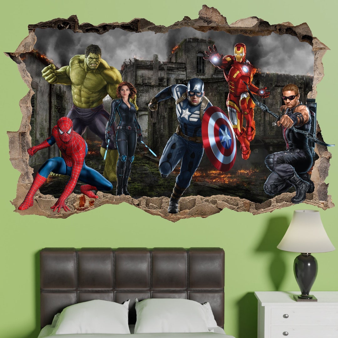 Avengers Superheroes Characters Wall Sticker Decal Mural Poster Decor ...