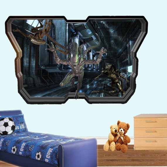 Sci-fi Extraterritorial Invasion Aliens Wall Art Sticker Decal - Etsy