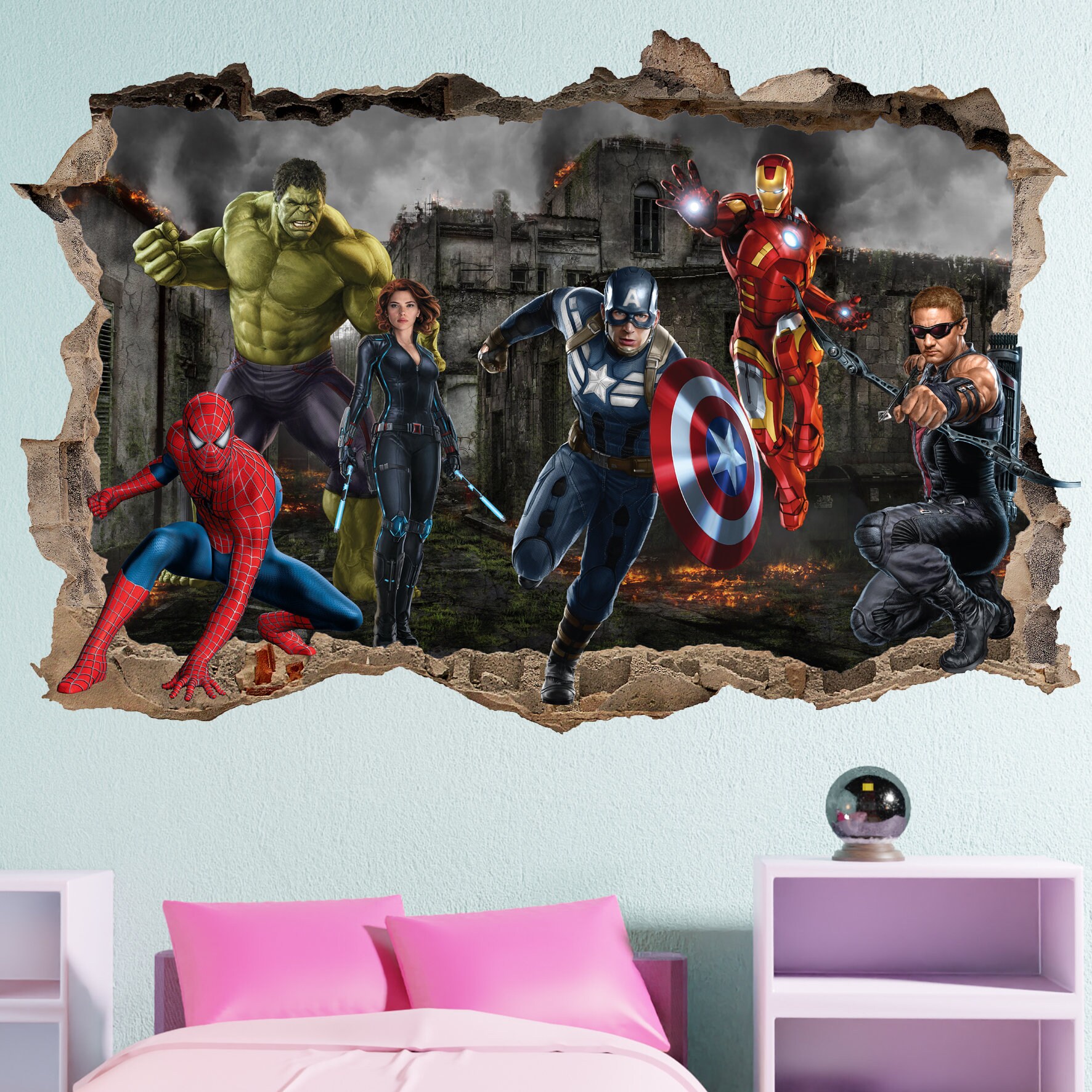 Avengers Superheroes Characters Wall Sticker Decal Mural Poster Decor ...