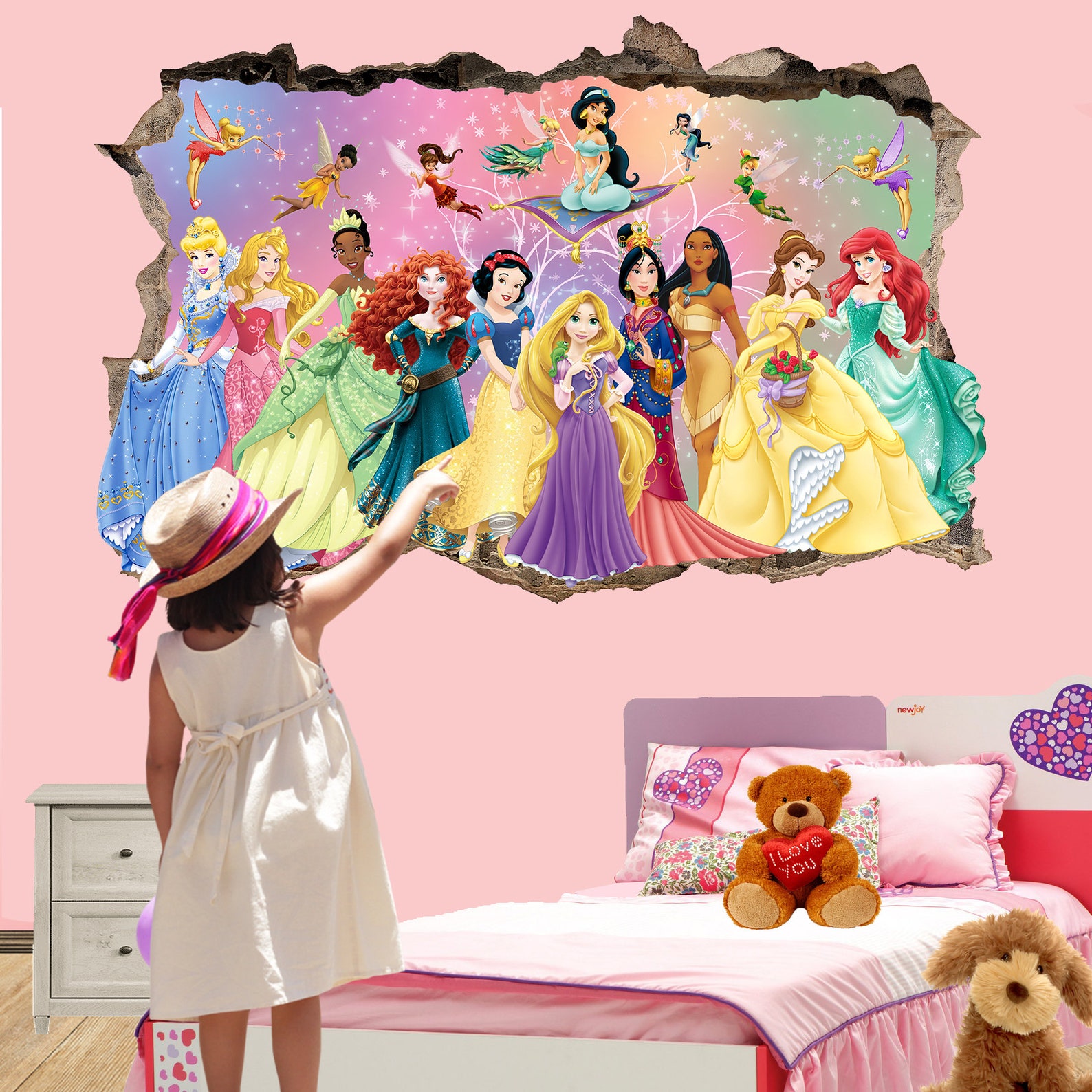 Famous Cartoon Princesses Wall Art Sticker Decal Mural Poster Girls ...