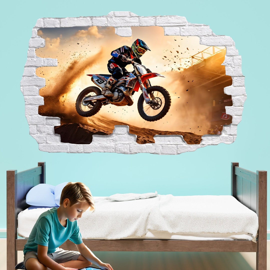 Offroad Motocross Race Wall Sticker Decal Mural Poster Room Decor 1210 ...