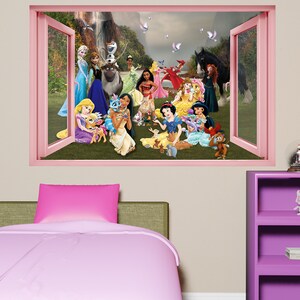 Princess Pets Cartoon Characters Fairies Fantasy Wall Art Sticker Decal ...