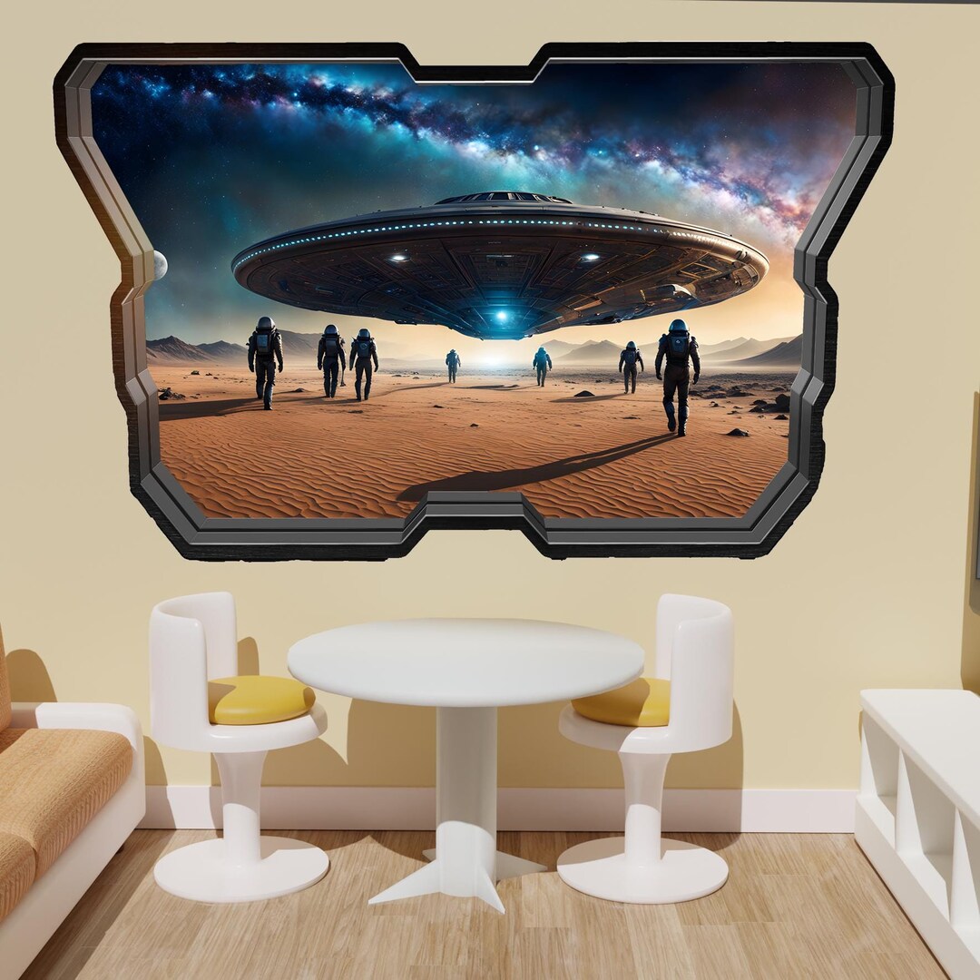 Alien Explorers Sci-fi Art Wall Sticker Mural Decal Poster Self ...