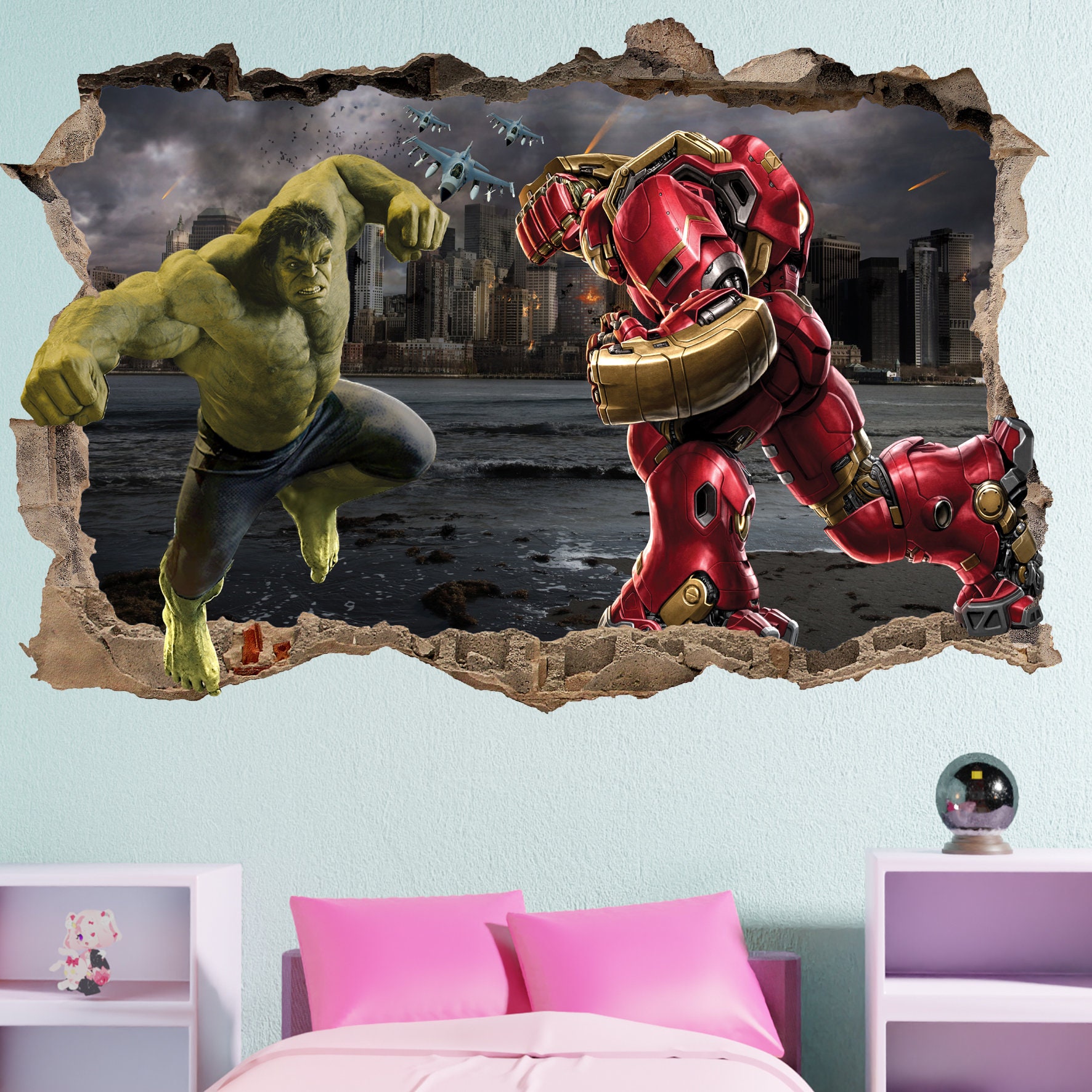 Superheroes Action Characters Hulk Wall Sticker Decal Mural - Etsy
