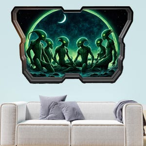 Aliens on Exoplanet Sci-fi Art Wall Sticker Mural Decal Poster Self ...