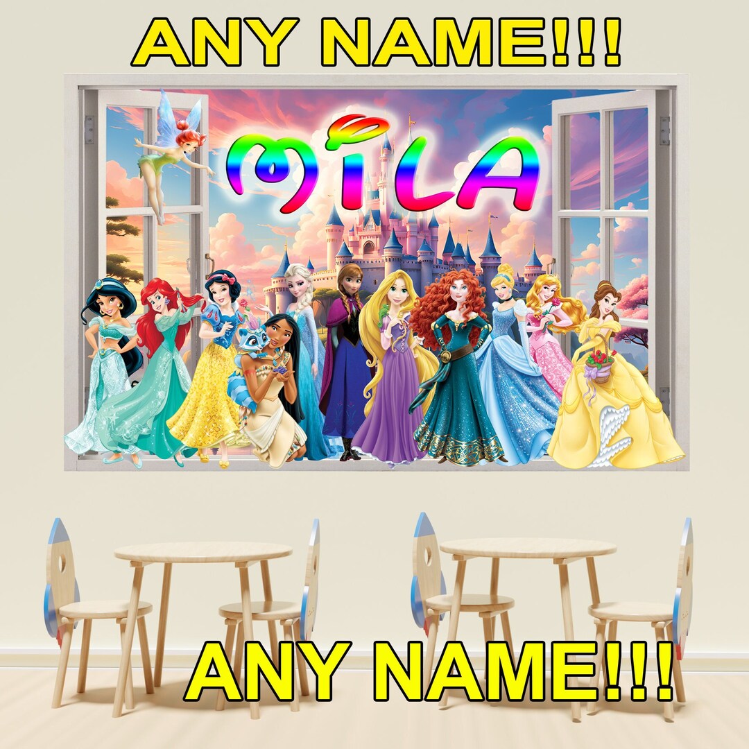 Personalized Princess Name Wall Decal: Fairy Tale Nursery Decor - Etsy