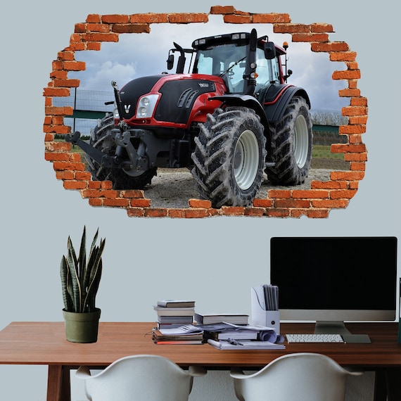 Agriculture Powerful Modern Tractor Wall Sticker Decal Mural - Etsy