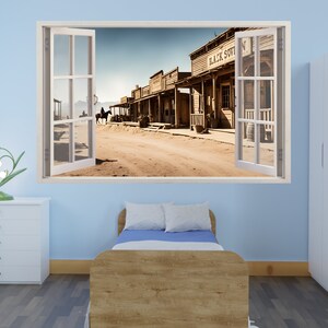 Cowboy Town Wall Sticker Western Decal Mural Poster Room Decor 1207 - Etsy