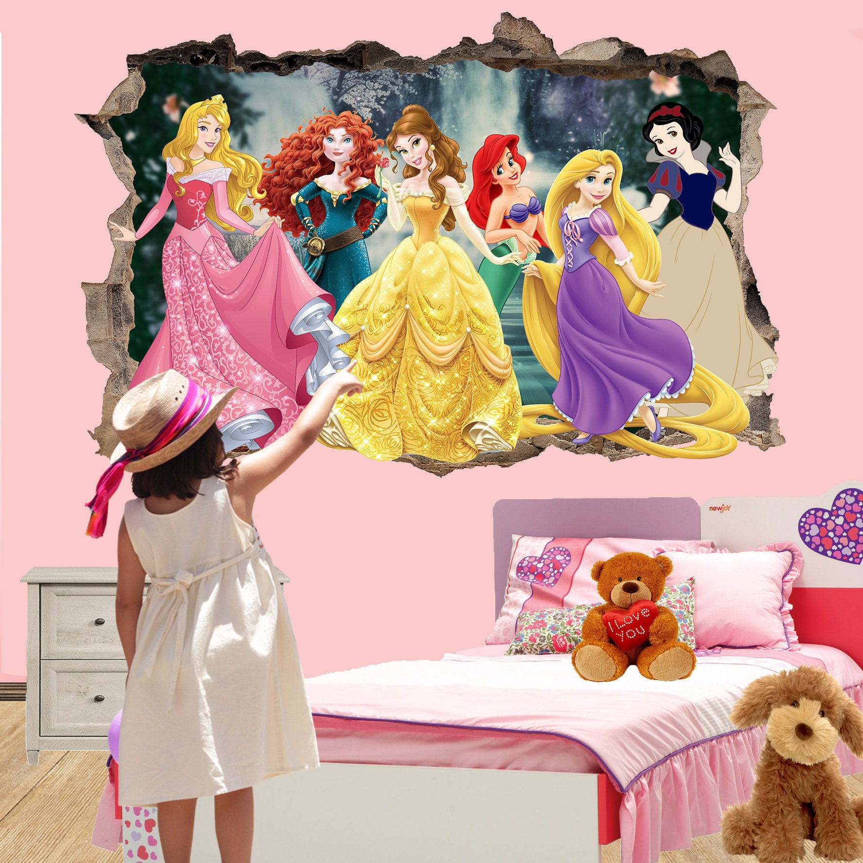 Famous Cartoon Princesses Wall Art Sticker Decal Mural Poster - Etsy