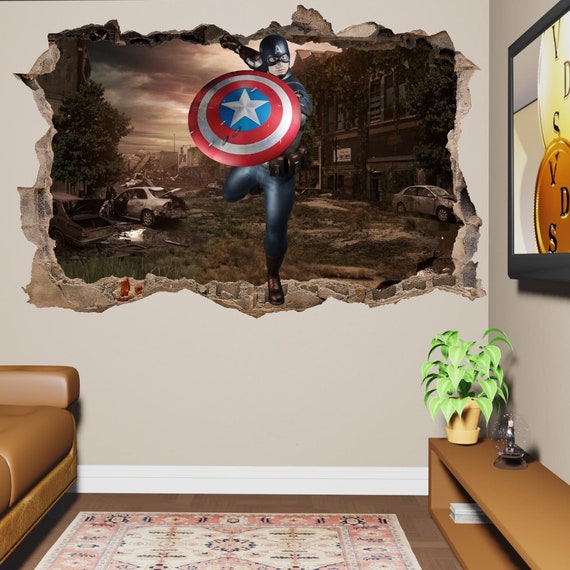 Superheroes Avengers Captain America Wall Sticker Decal Mural - Etsy