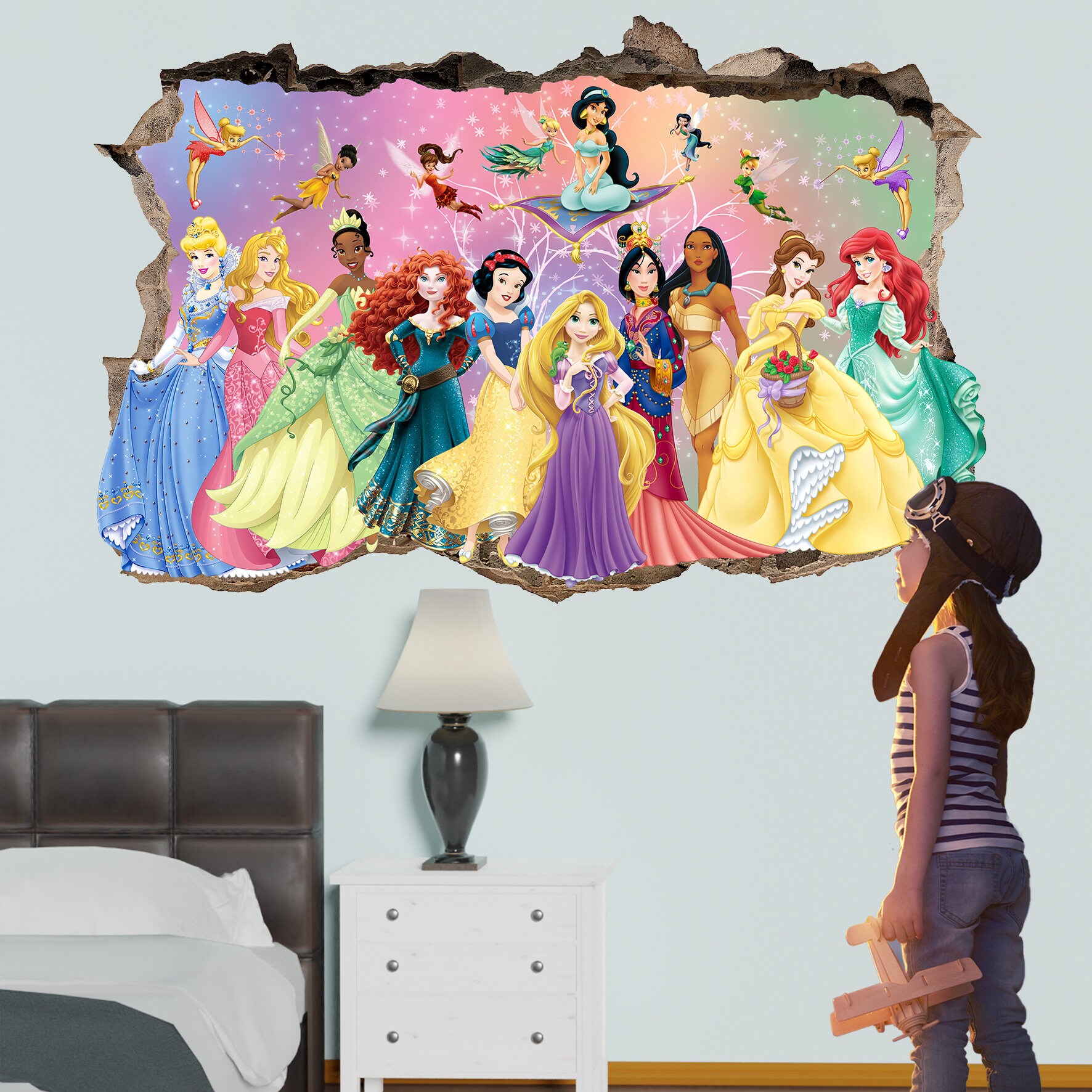 Famous Cartoon Princesses Wall Art Sticker Decal Mural Poster Girls ...