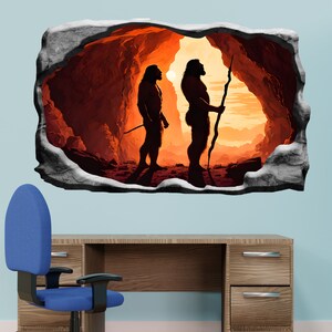 Large Prehistoric Caveman Wall Sticker Art Poster Decal Mural Room ...