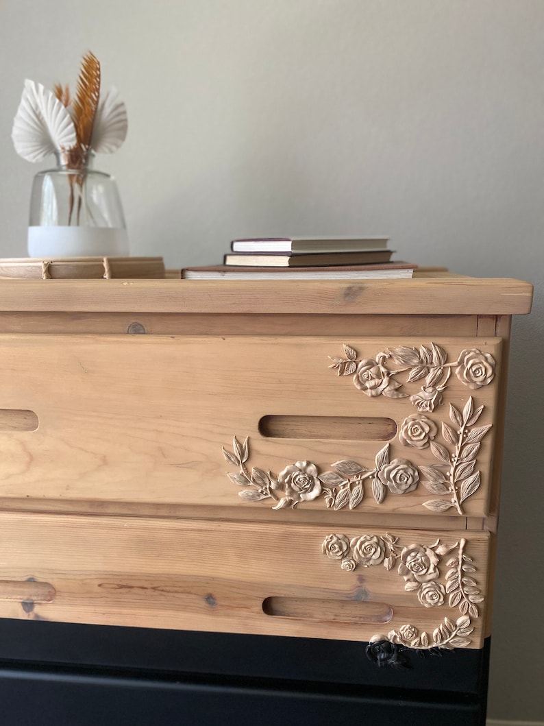 Modern Black Dip Tall Dresser Anthropologie Inspired - Etsy