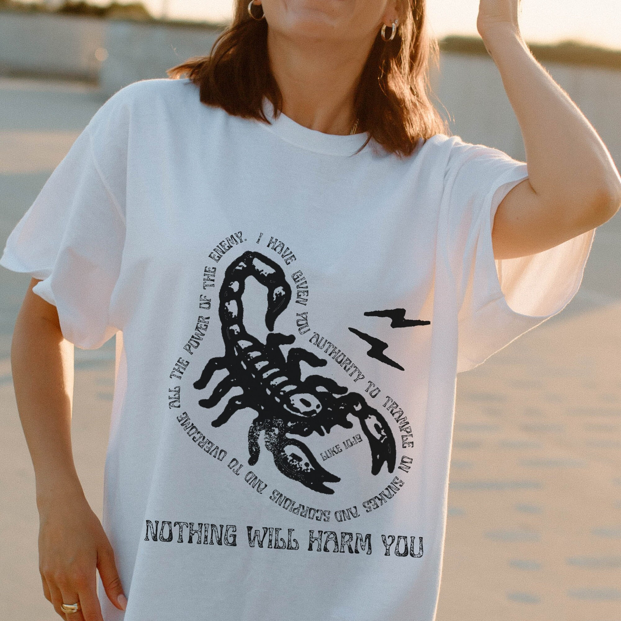 Luke 10:19 Scorpion Bible Verse Tshirt, Vintage Desert Shirt, Cool ...
