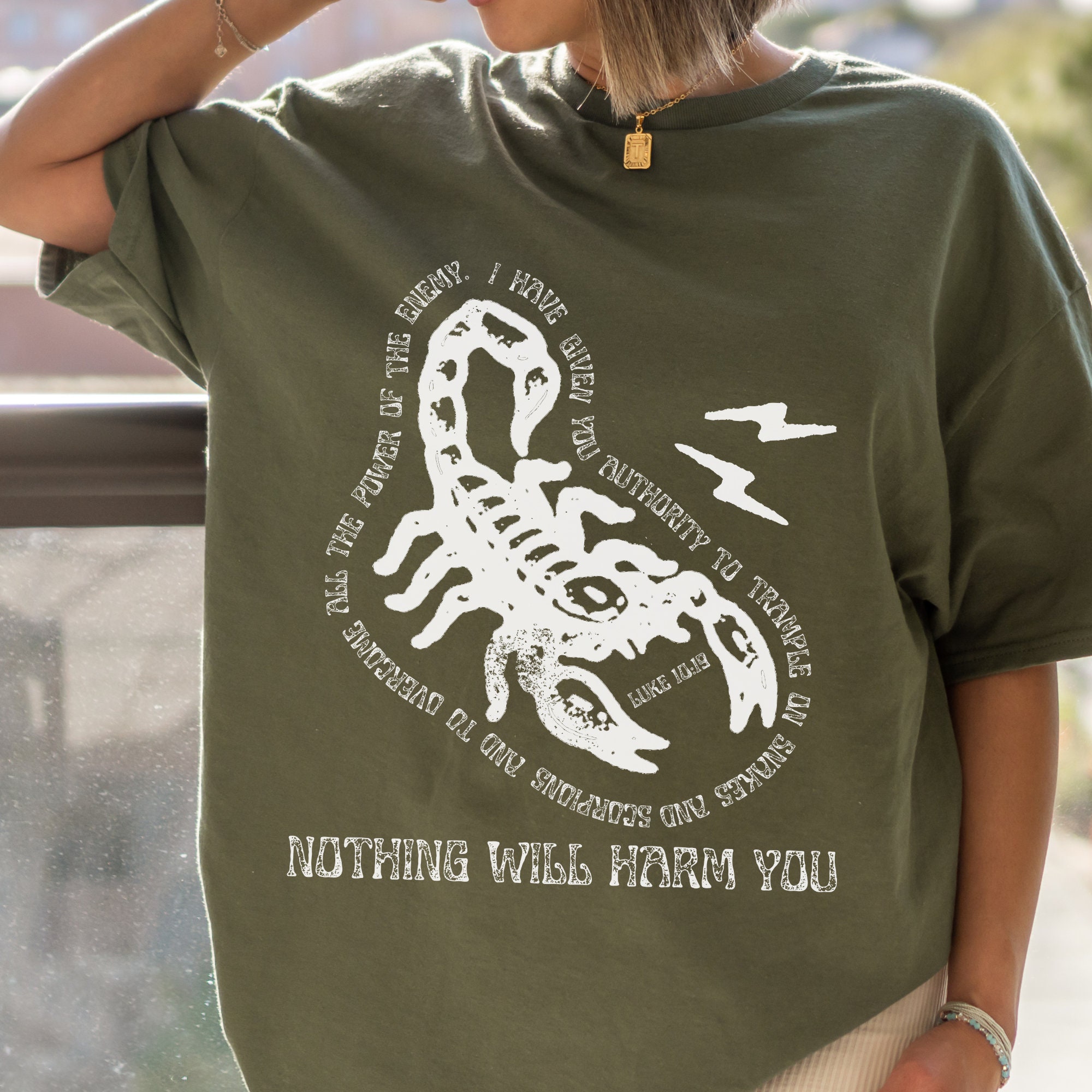 Luke 10:19 Scorpion Bible Verse Tshirt, Vintage Desert Shirt, Cool ...