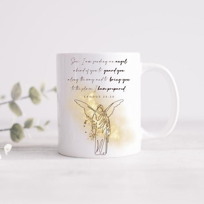 Angel Bible Verse Mug, Exodus 23:20 Scripture Coffee Cup, Guardian ...