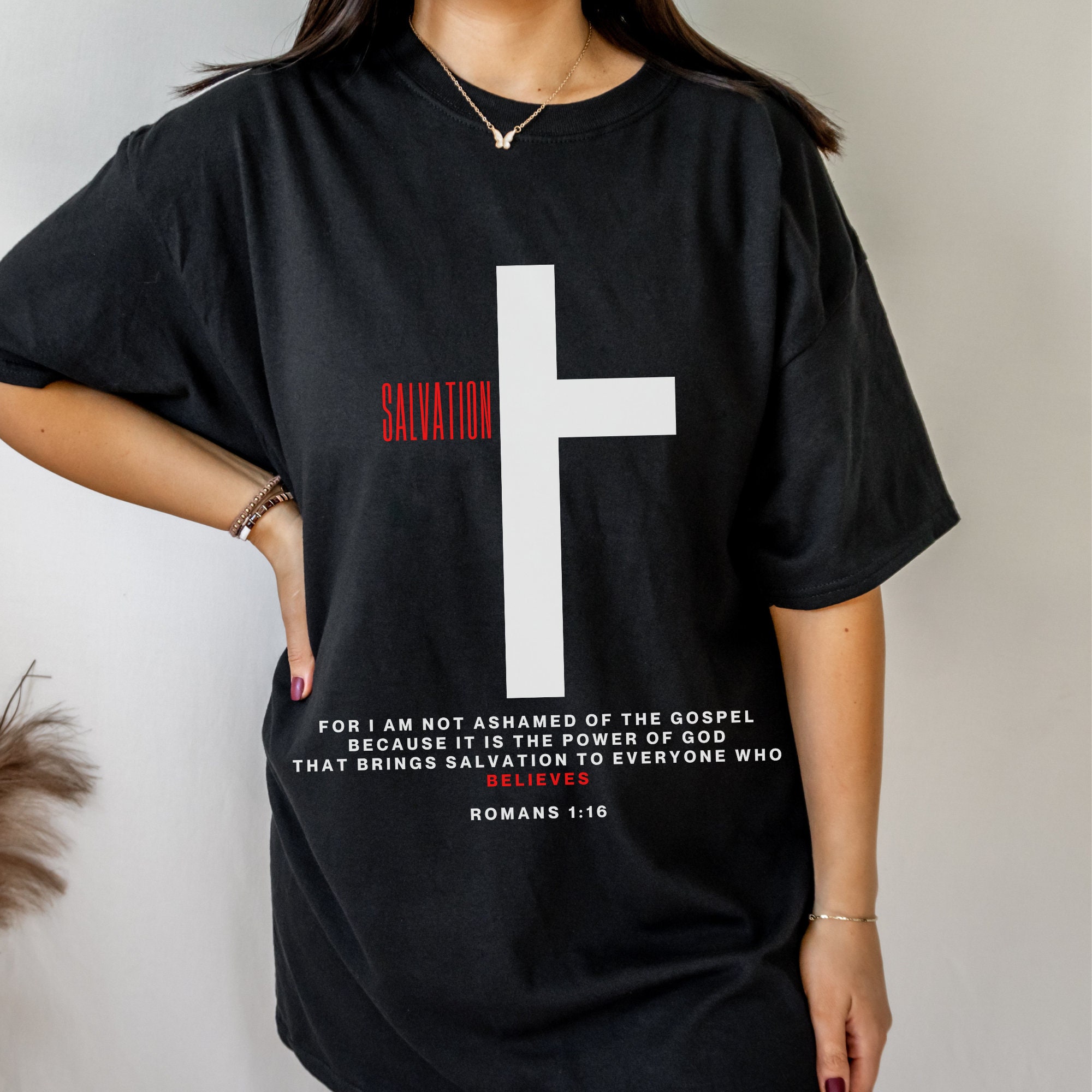 Romans 1:16 Unashamed Bible Verse Tshirt, I Am Not Ashamed of the ...