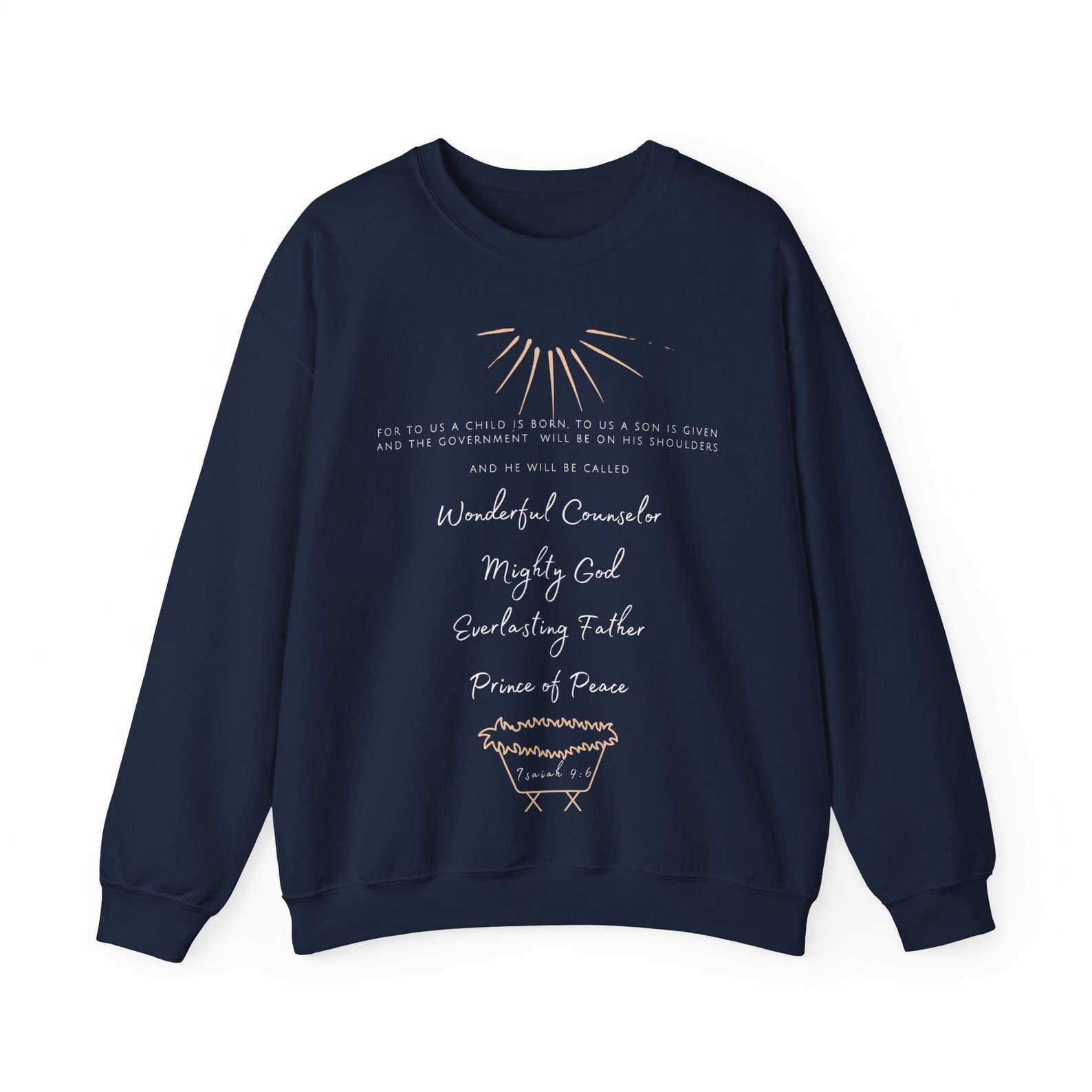 Isaiah 9:6 Christmas Bible Verse Family Sweaters, Jesus Christ is Born ...