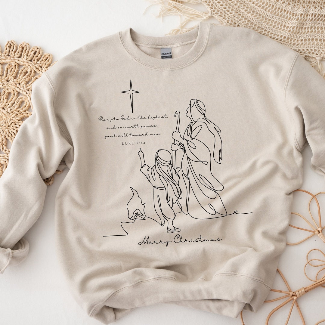 Luke 2:14 Christmas Bible Verse Sweater, Glory to God in the Highest ...