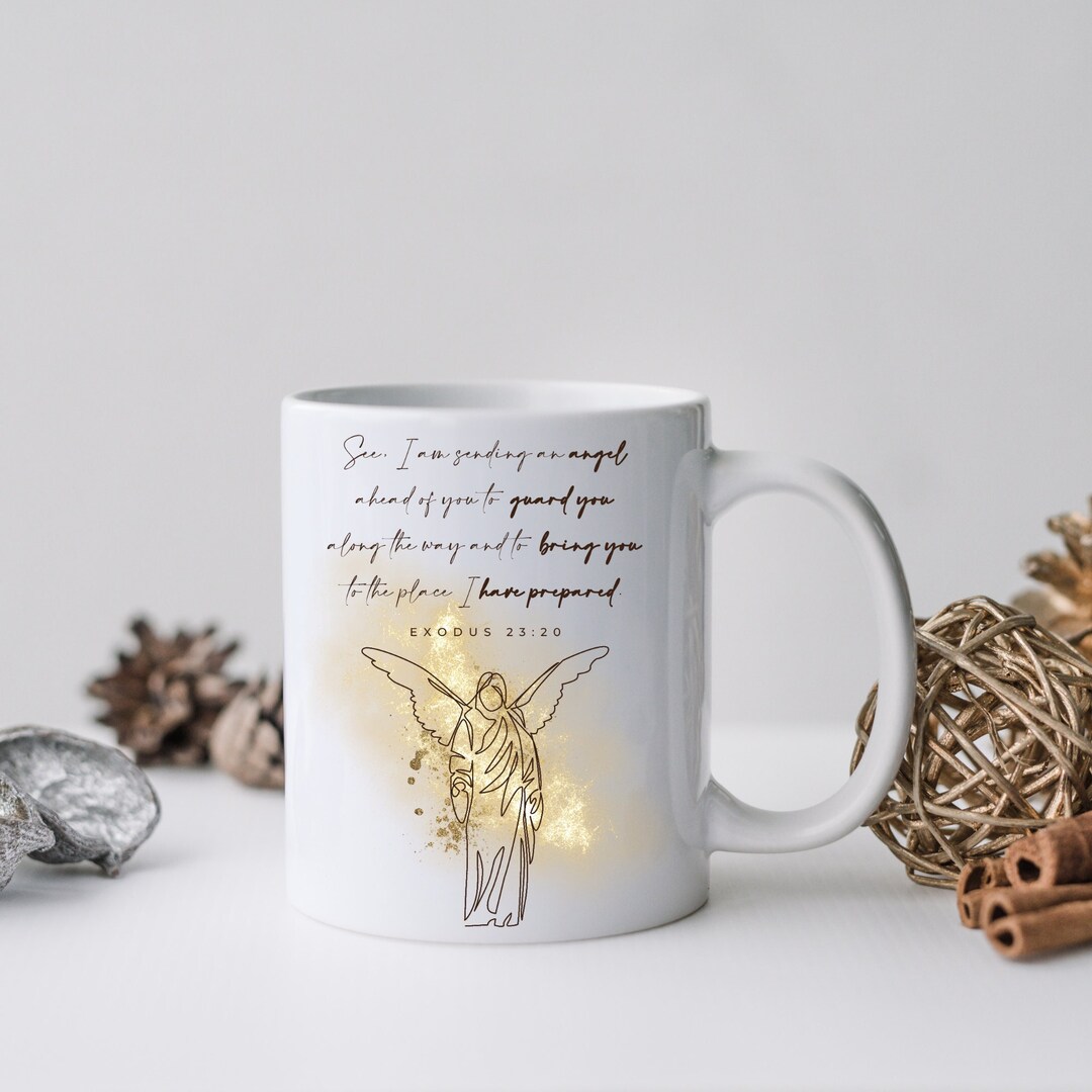 Angel Bible Verse Mug, Exodus 23:20 Scripture Coffee Cup, Guardian ...